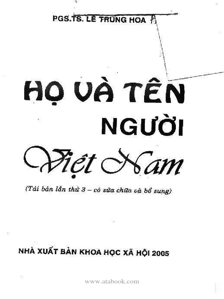 Atabook Ho Va Ten Nguoi Viet - Nam Le Trung Hoa | PDF | Vietnam | Southeast Asia