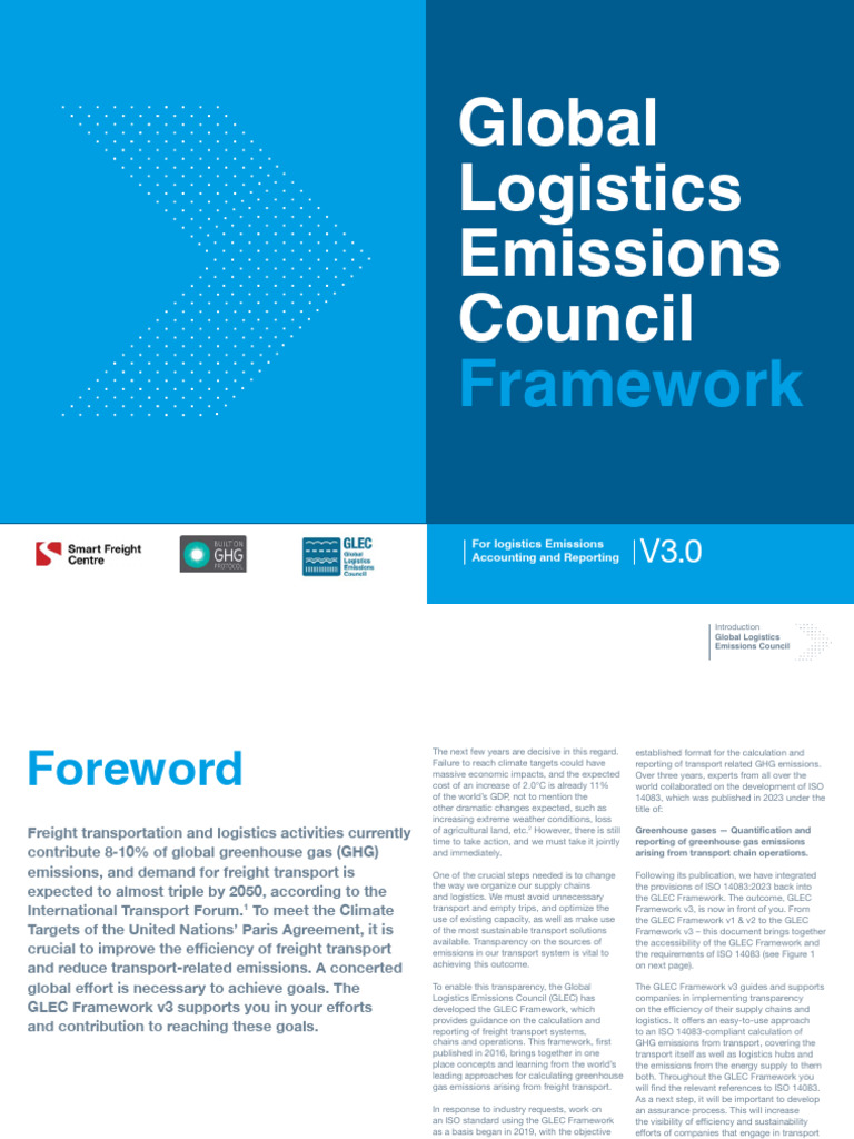 GLEC Framework V3 for Emissions Accounting | PDF | Transport | Climate ...