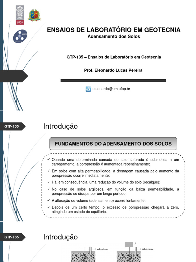 Ensaios Geot 2022 Aula 04 | PDF | Solo | Estresse (Mecânica)