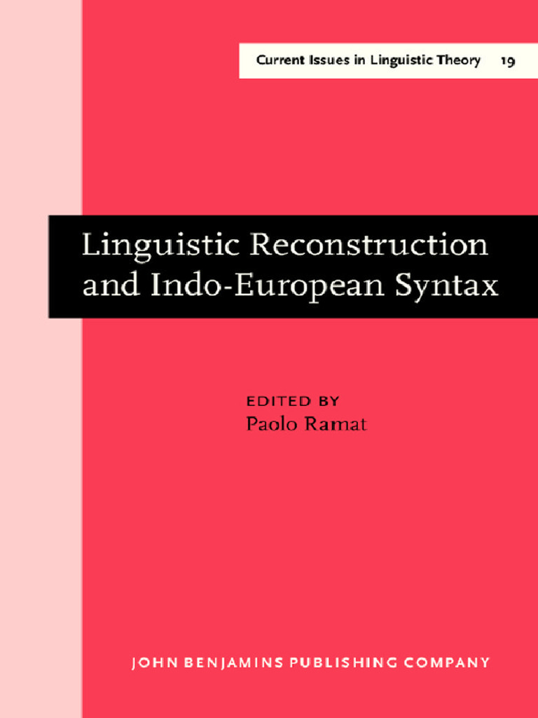 Ramat 1980 Linguistic Reconstruction and Indo-European Syntax | PDF ...