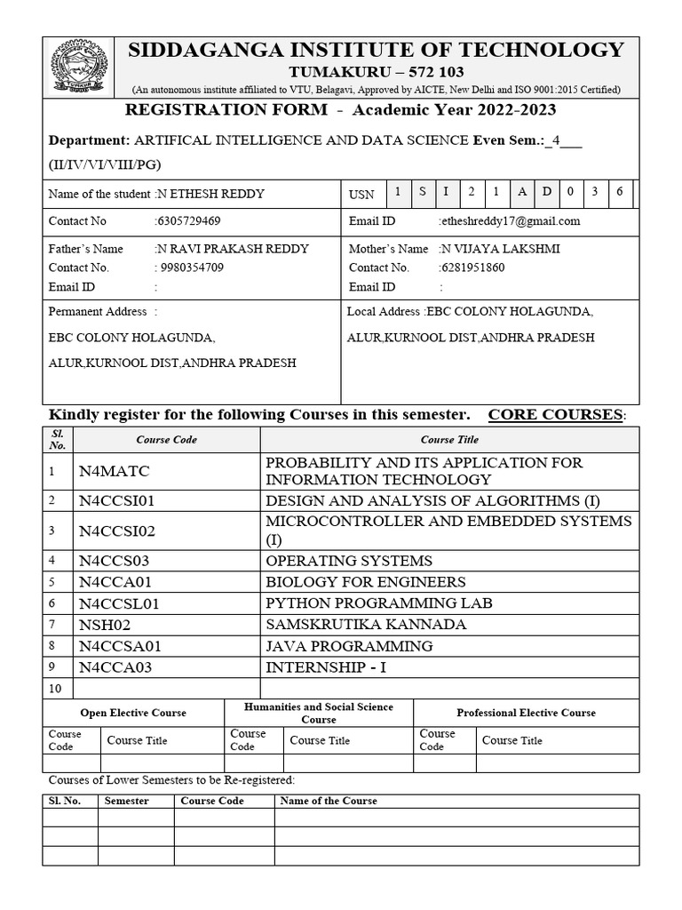 Subject Registration | PDF | Information Technology | Computer Science
