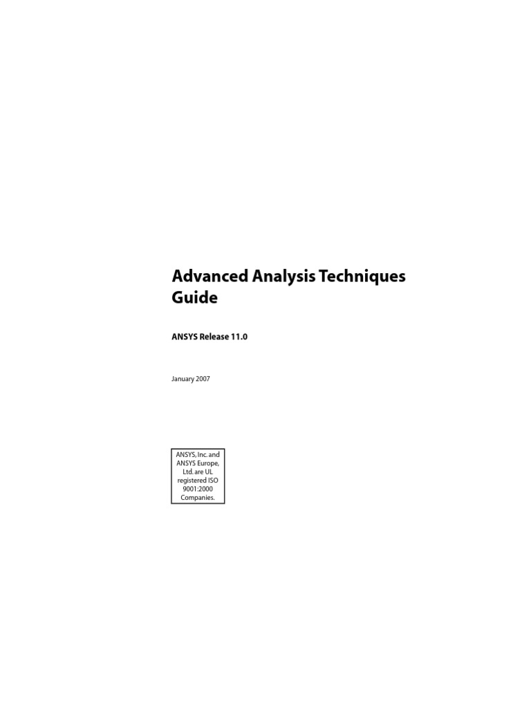 Ansys 11.0 Advanced Analysis Techniques Guide | PDF
