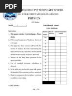2023 Msce Physics Paper 1 | PDF | Force | Quantity