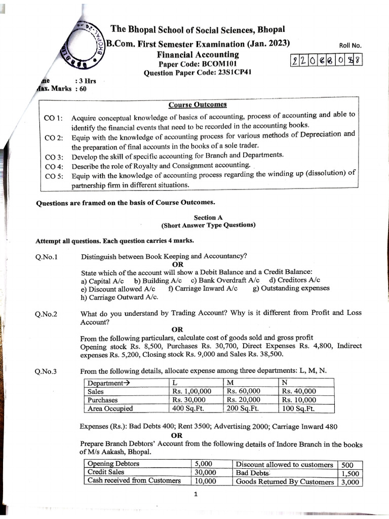 Accounts Paper | PDF