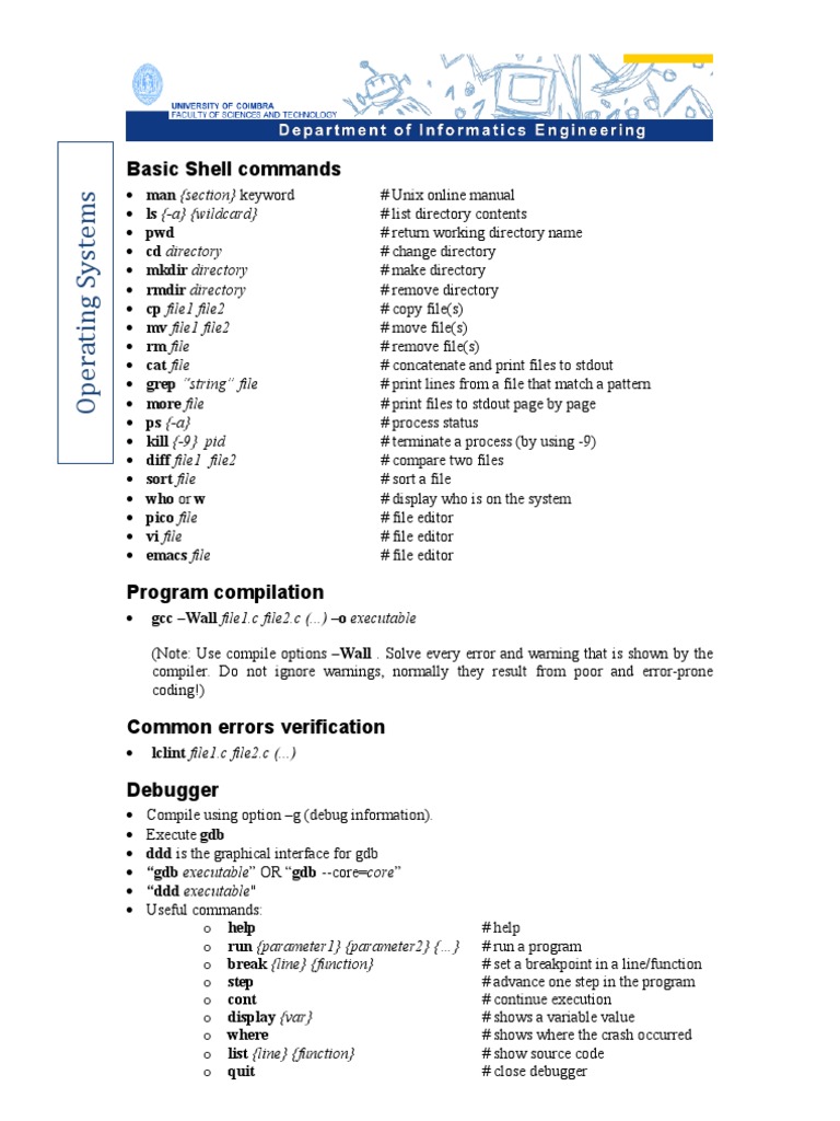 Basic Unix Shell Commands Guide | PDF | Teaching Methods & Materials ...