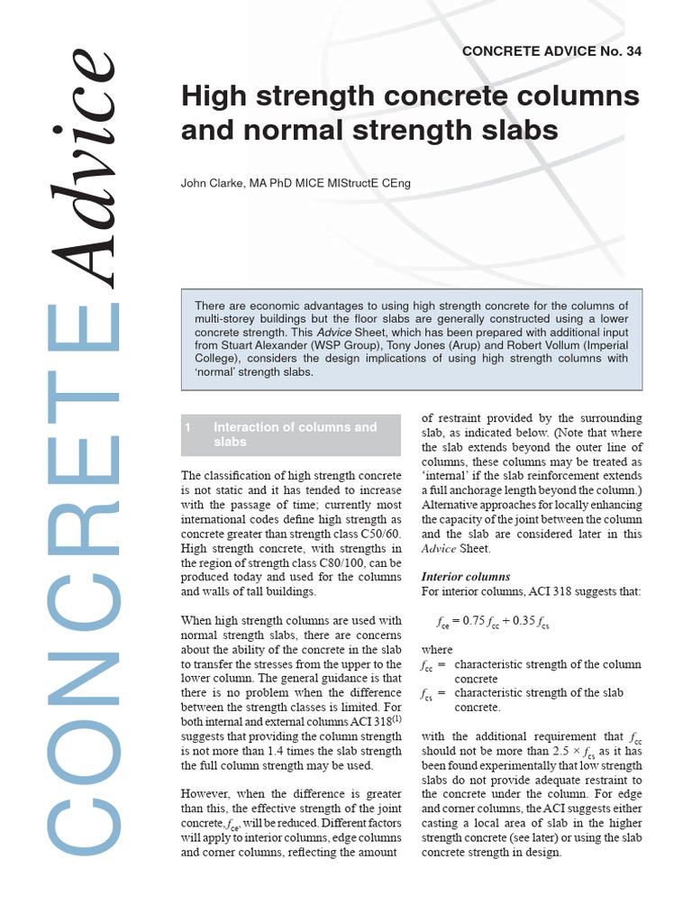 34 - High Strength Concrete Columns | PDF | Concrete | Column