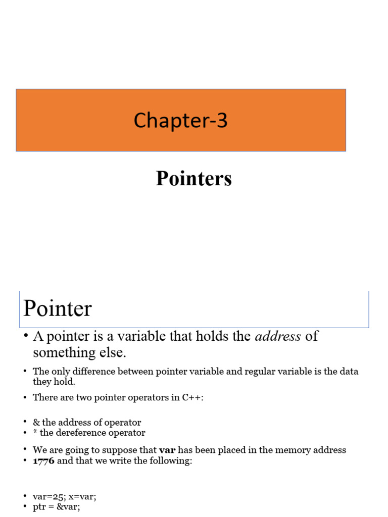 Pointers | PDF | Pointer (Computer Programming) | Integer (Computer ... Pointers | PDF | Pointer (Computer Programming) | Integer (Computer ...