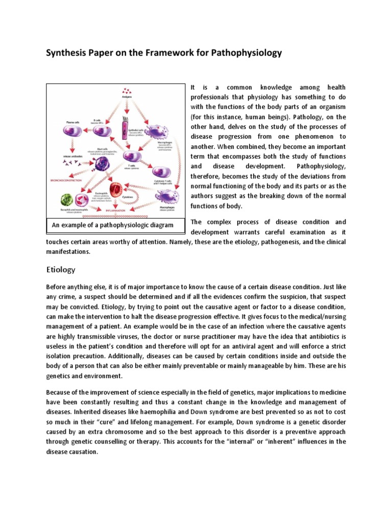 Synthesis Paper On The Framework For Pathophysiology: Etiology | PDF ...