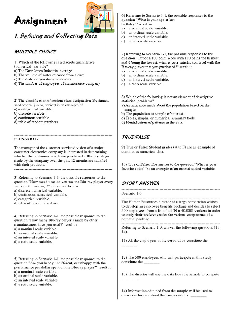 1 Defining and Collecting Data | PDF | Level Of Measurement | Scientific Method