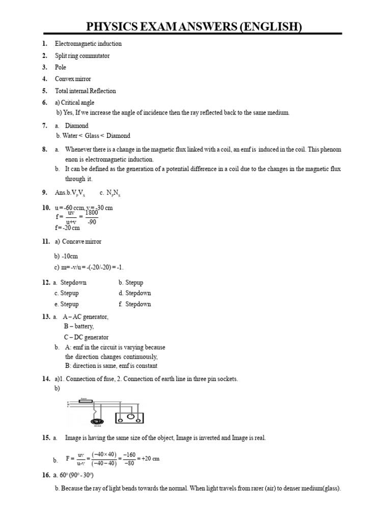 Physics Ans | PDF | Electromagnetism | Radiation