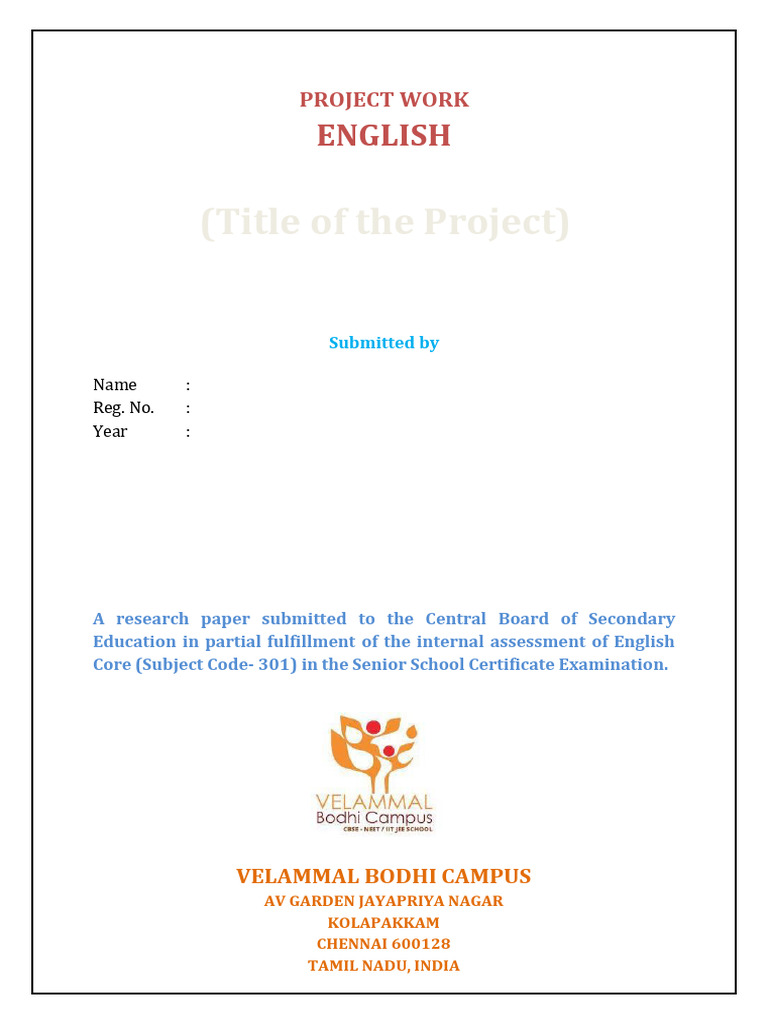 Project - Cover Page | PDF