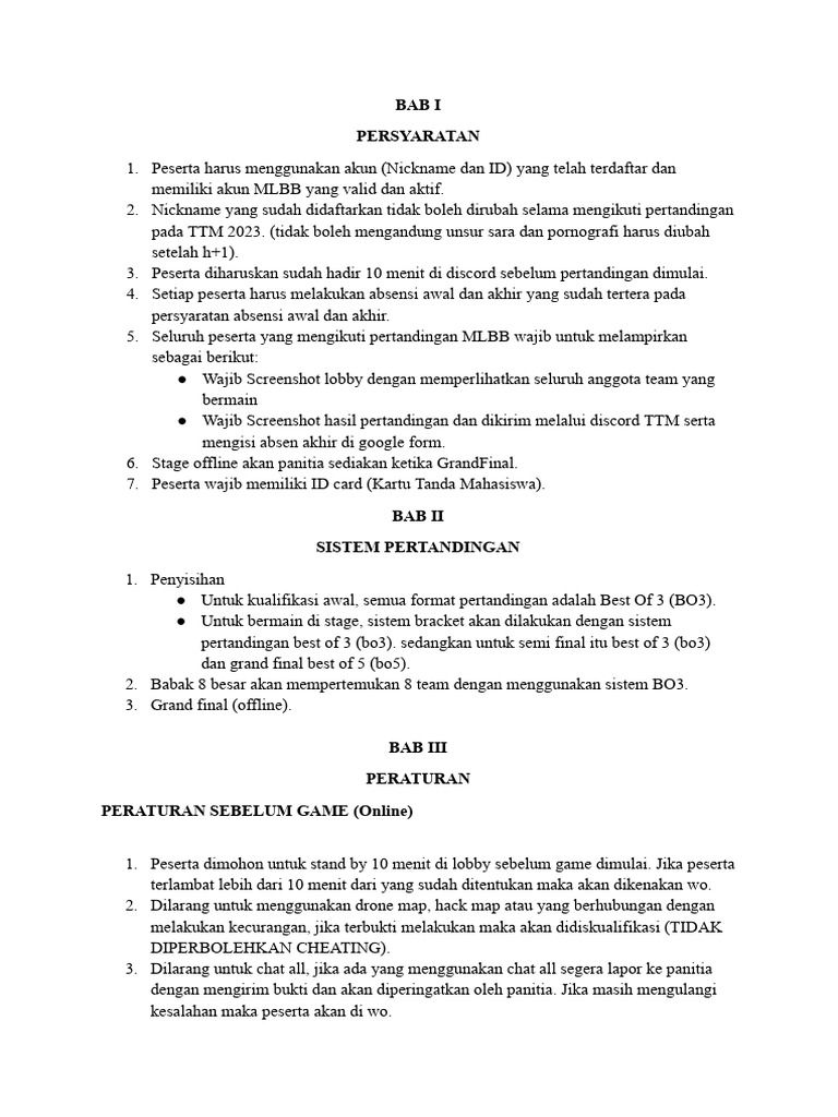 Guidebook Mobile Legend TTM 2023 | PDF | Game & Aktivitas