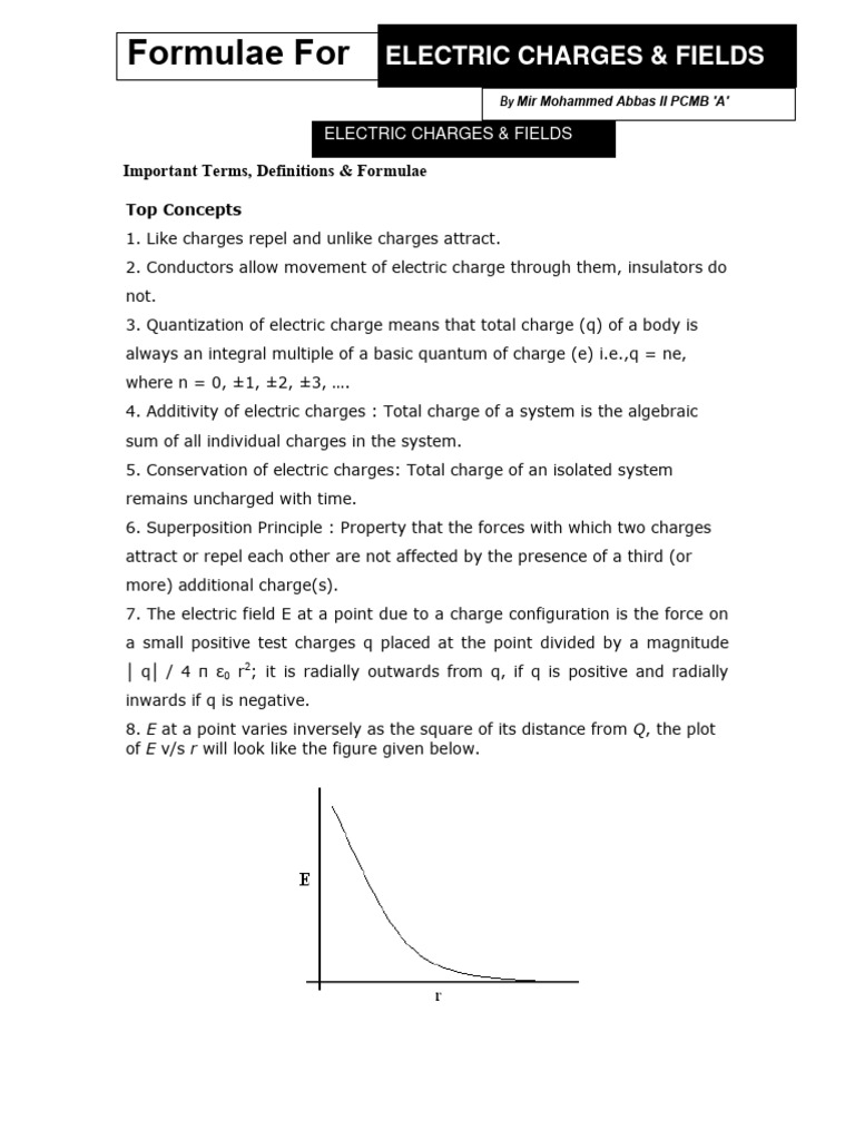 Electric Charges & Fields Guide | PDF | Electric Charge | Electric Field