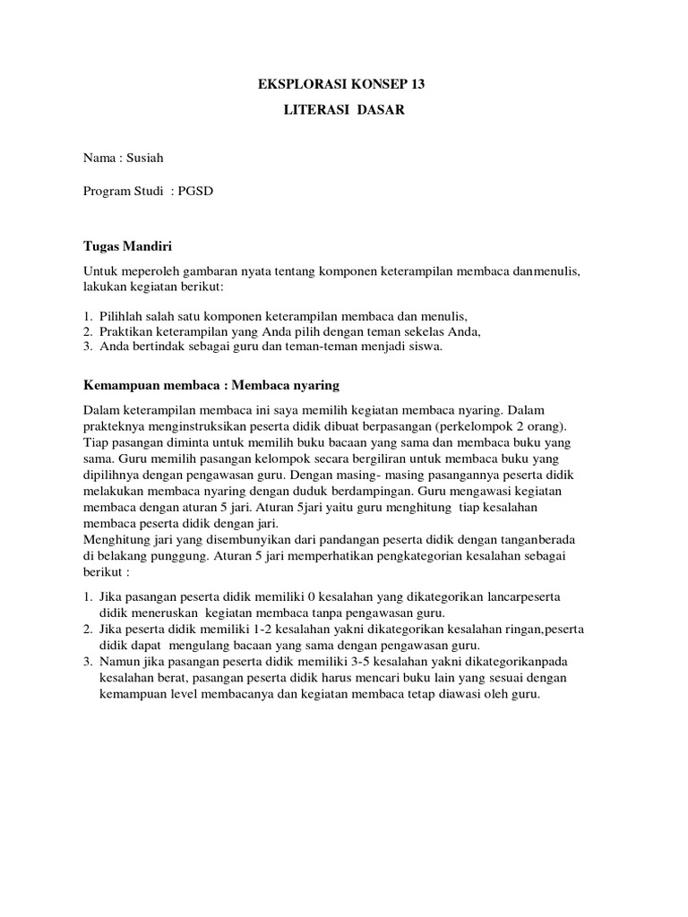 Susiah Topik 1 T1-3.13 Eksplorasi Konsep 13 | PDF | Karier & Perkembangan | Pengembangan Diri