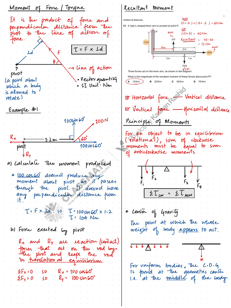 Turning Effect of Forces AS | PDF | Force | Torque