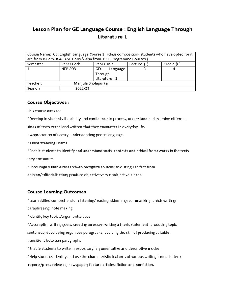 GE English Language Through Literature 3 | PDF | Human Communication