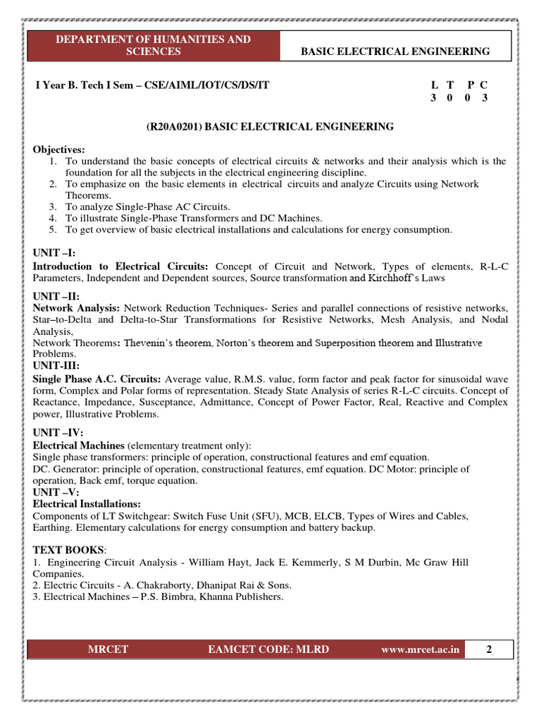 Basic Electrical Engineering_organized | PDF | Electrical Network | Series And Parallel Circuits