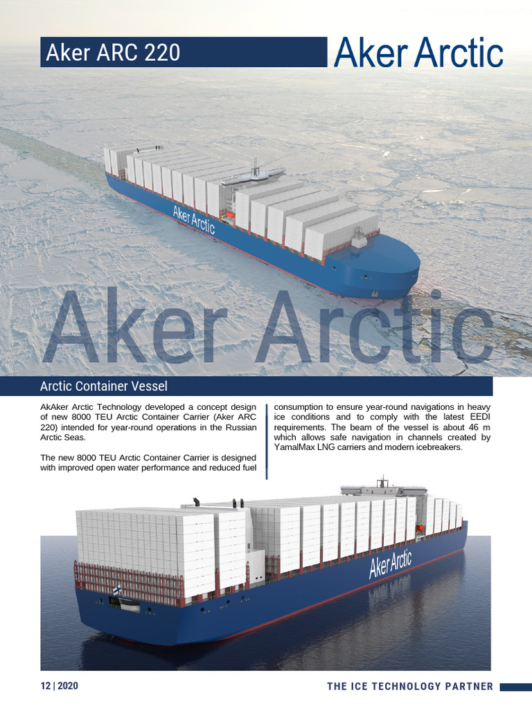 Aker ARC 220 Arctic Container Carrier Leaflet | PDF | Naval Ships ...
