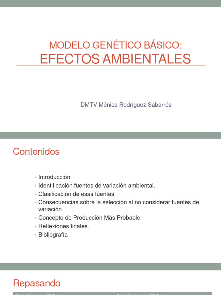2.4) Modelo Genetico Basico Efectos Ambiente | Descargar gratis PDF ...