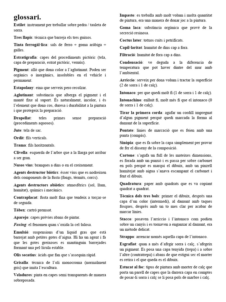 Glosari Tècniques | PDF