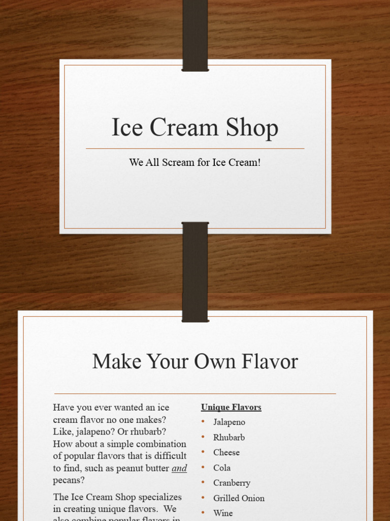 Unique Ice Cream Flavors & Custom Orders | PDF | Ice Cream | Food And Drink