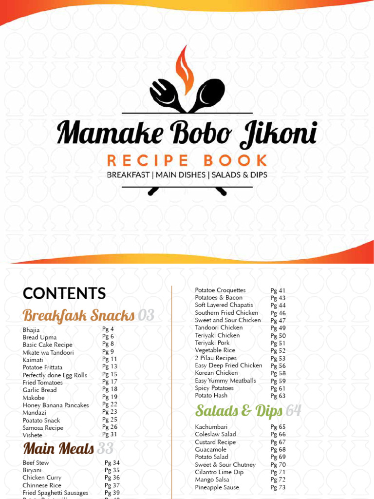 Mamake Bobo Recipe Book 1 | PDF | Zucchini | Sausage