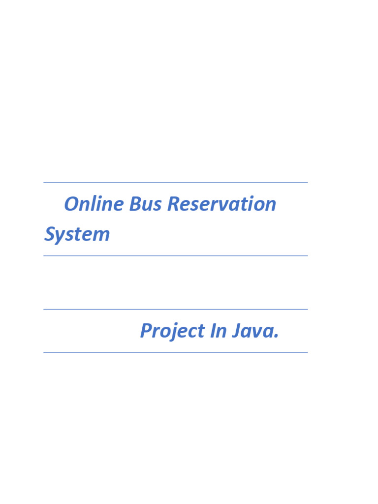 Online Bus Reservation System Class 12 Java Netbeans | Download Free PDF | Ticket (Admission ...
