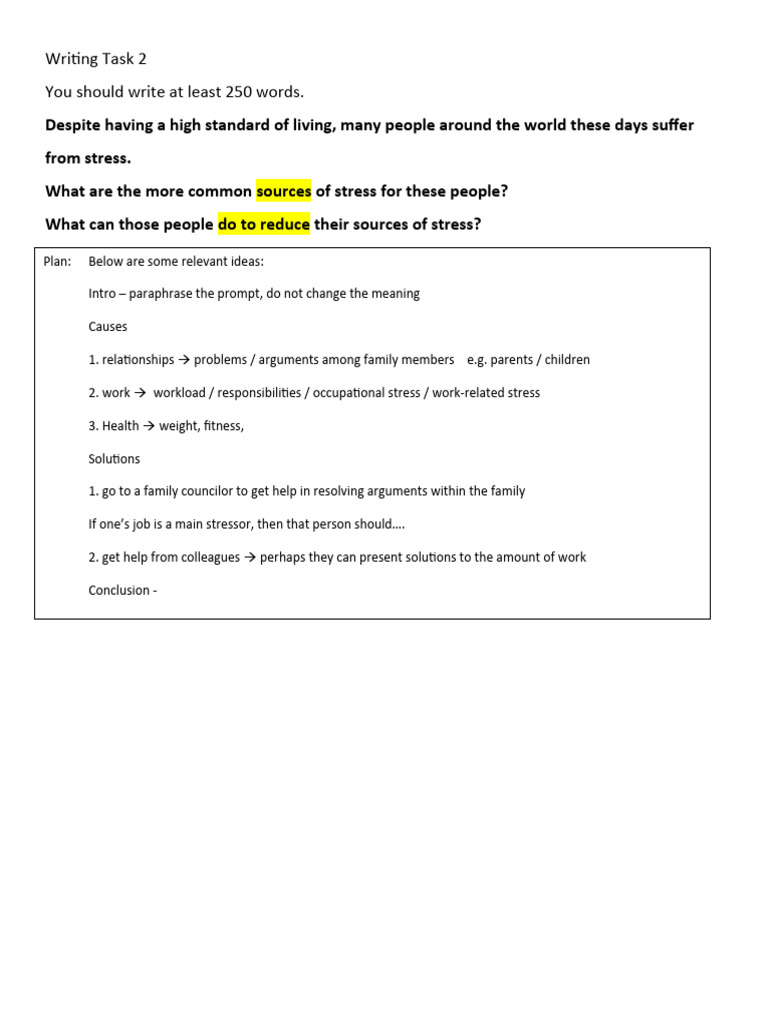 WT2 - Stress - Cause - Solution Language | PDF