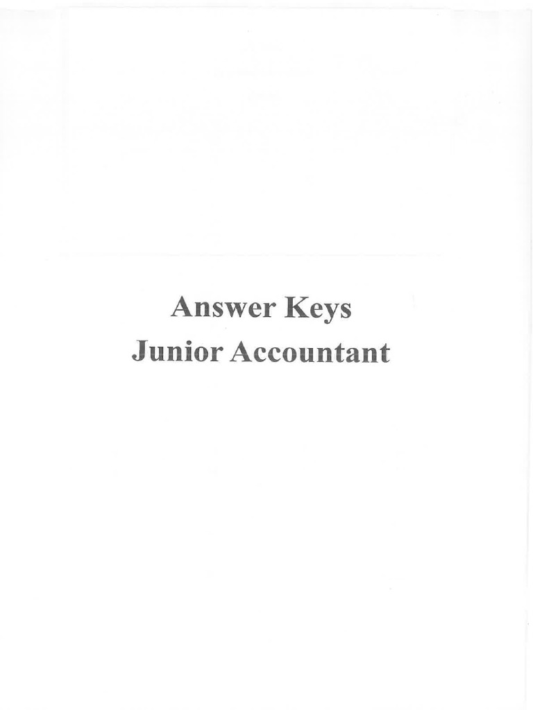 Answer Keys - JR - Accountant | PDF