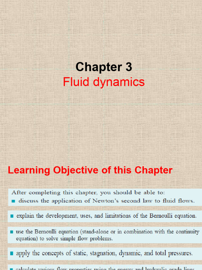 Chapter-3 Fluid Dynamics | PDF | Fluid Dynamics | Viscosity