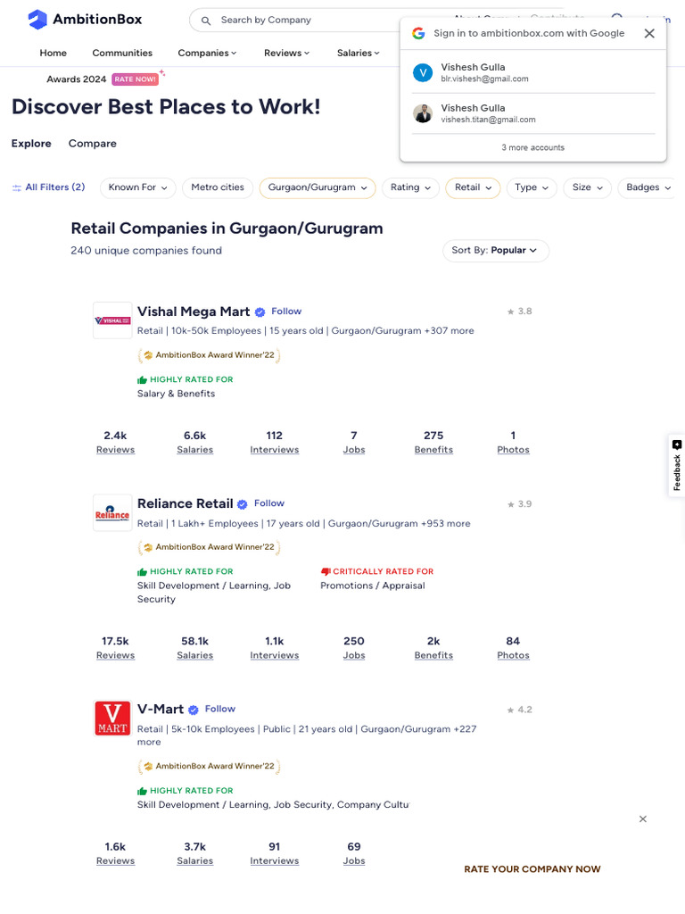 240 Retail Companies in Gurgaon - Gurugram - AmbitionBox | PDF ...