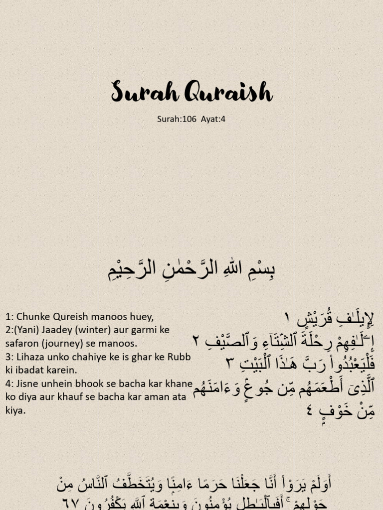 Surah Quraish | PDF | Quran | Islam