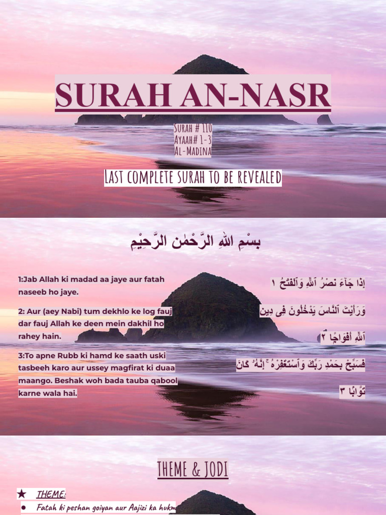Surah An Nasr | PDF | Religious Belief And Doctrine | Islamic Belief ...