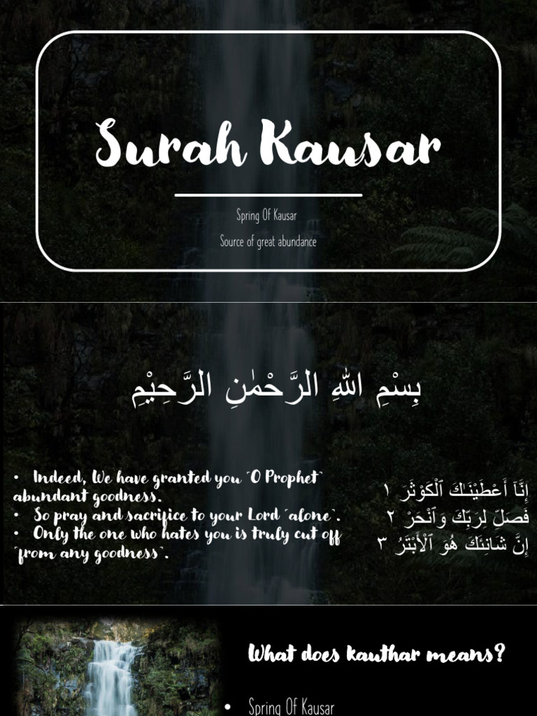 Surah Kausar | Download Free PDF | Muhammad | Surah