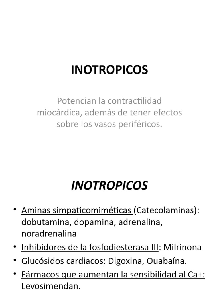 Inotropicos | PDF | Corazón | Especialidades Medicas