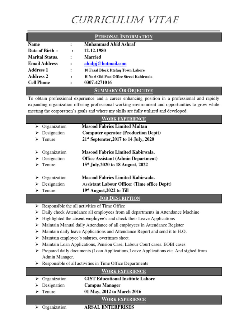 CV - Abid Ashraf 612 | PDF | Securitization | Data