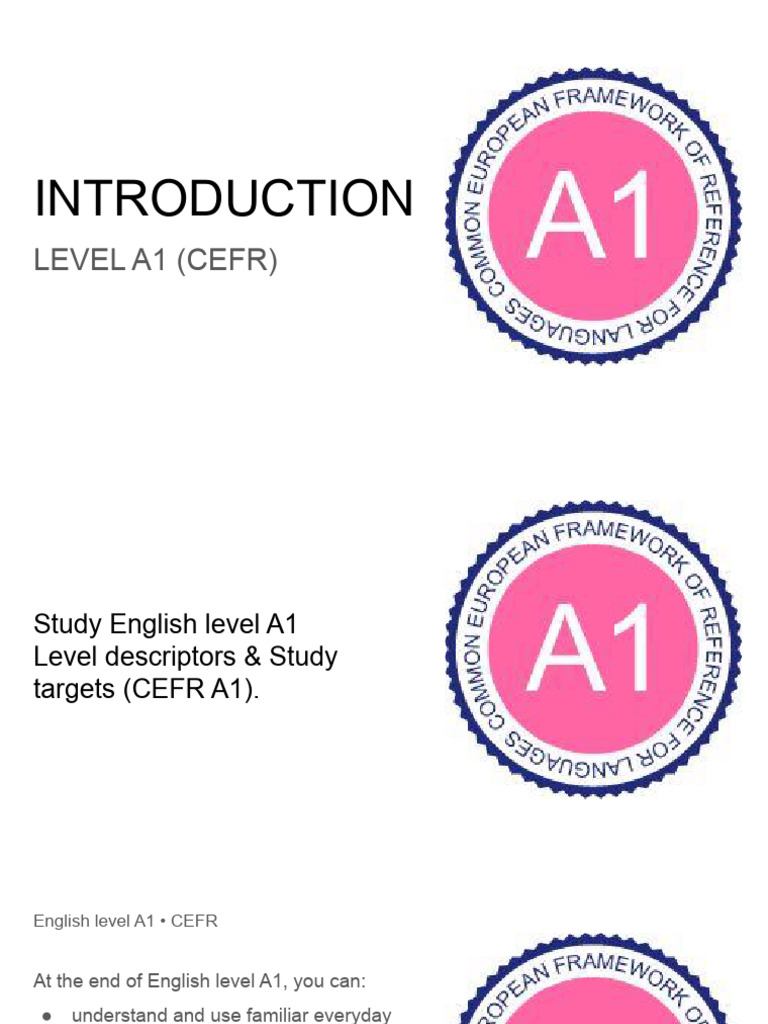CEFR A1 Level Study Guide | PDF