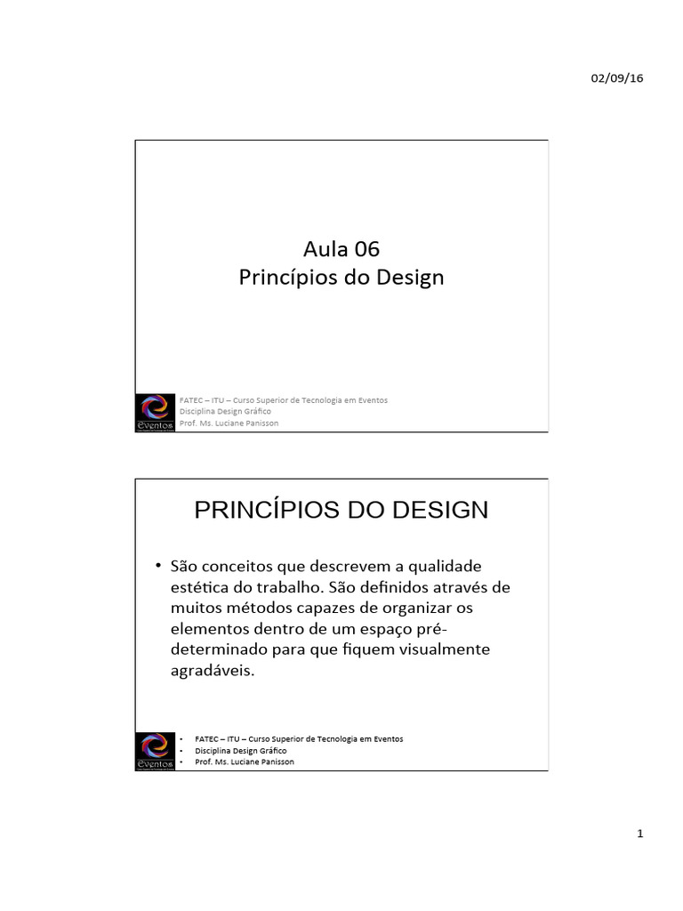 Aula 06 Princípios Do Design | PDF | Composição (Artes Visuais) | Esboço