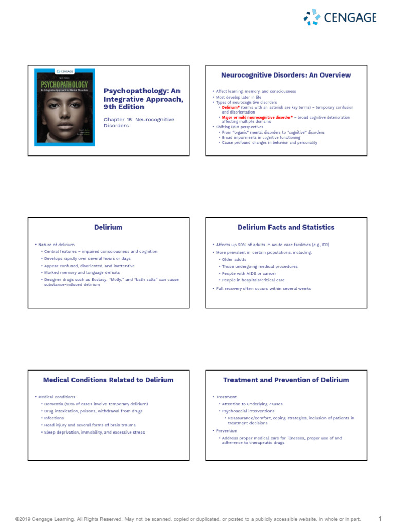 Neurocognitive Disorders Overview | PDF | Dementia | Alzheimer's Disease