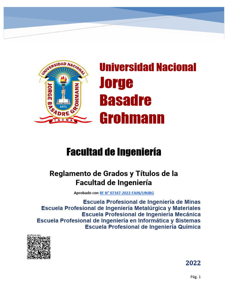 0 Reglamento Grados y Títulos (20221107) - FAIN - 7 de Noviembre de 2022, 17 - 09 (Publicado Con ...