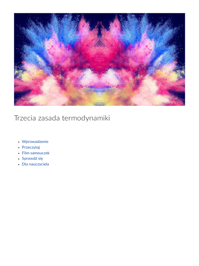 Trzecia Zasada Termodynamiki | PDF