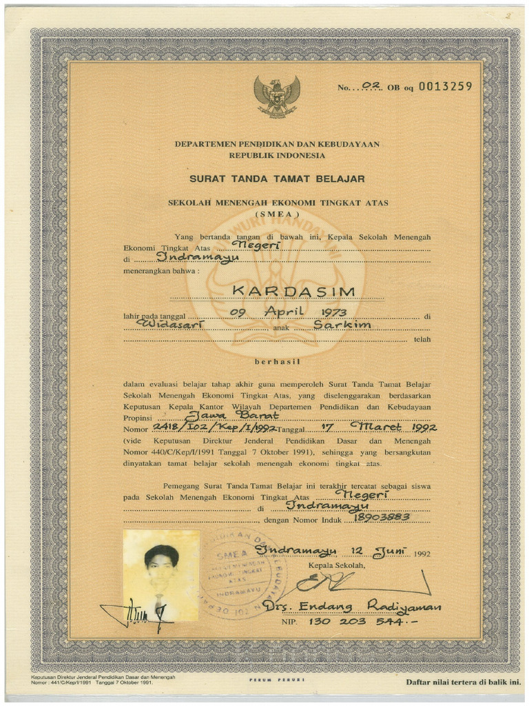 Ijazah 1992 | PDF