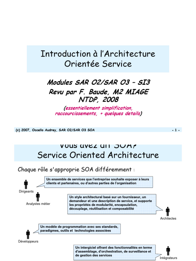 Introduction à l'Architecture SOA | PDF | Architecture orientée ...