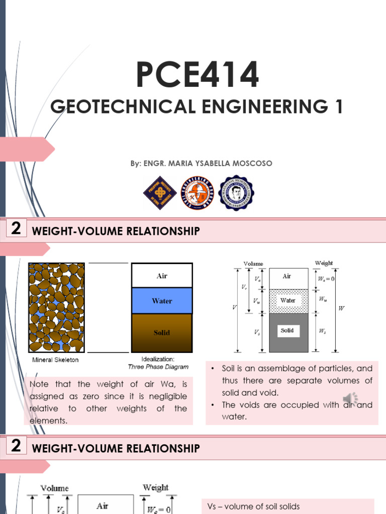 Pce414 Geotechnical Engineering 1 Topic 2 Weight and Volume Relationship | PDF | Soil | Earth ...