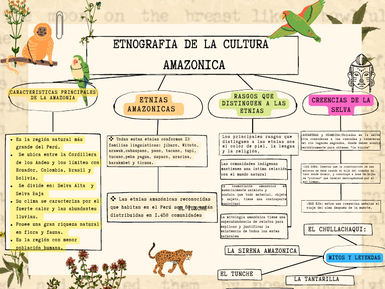 Poster Horizontal Mapa Conceptual Circular Azul y Naranja | PDF | Selva amazónica | Pueblos ...