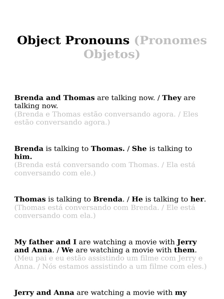 Módulo 03 - Aula 02 - Object Pronouns | PDF | Foreign Language Studies ...