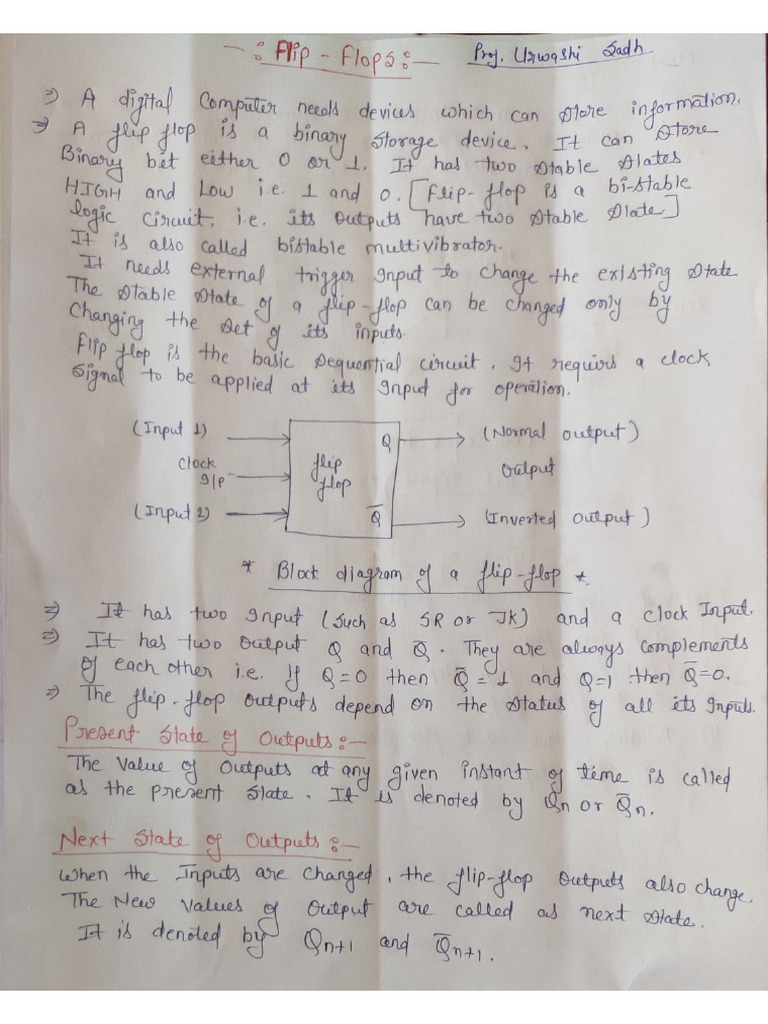 Flip Flop Notes (BT-105) | PDF