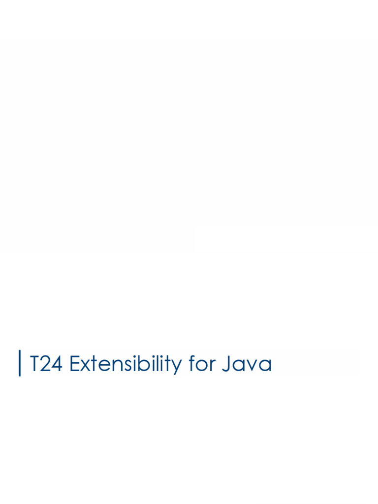 Java T24 Extensibility Training | PDF