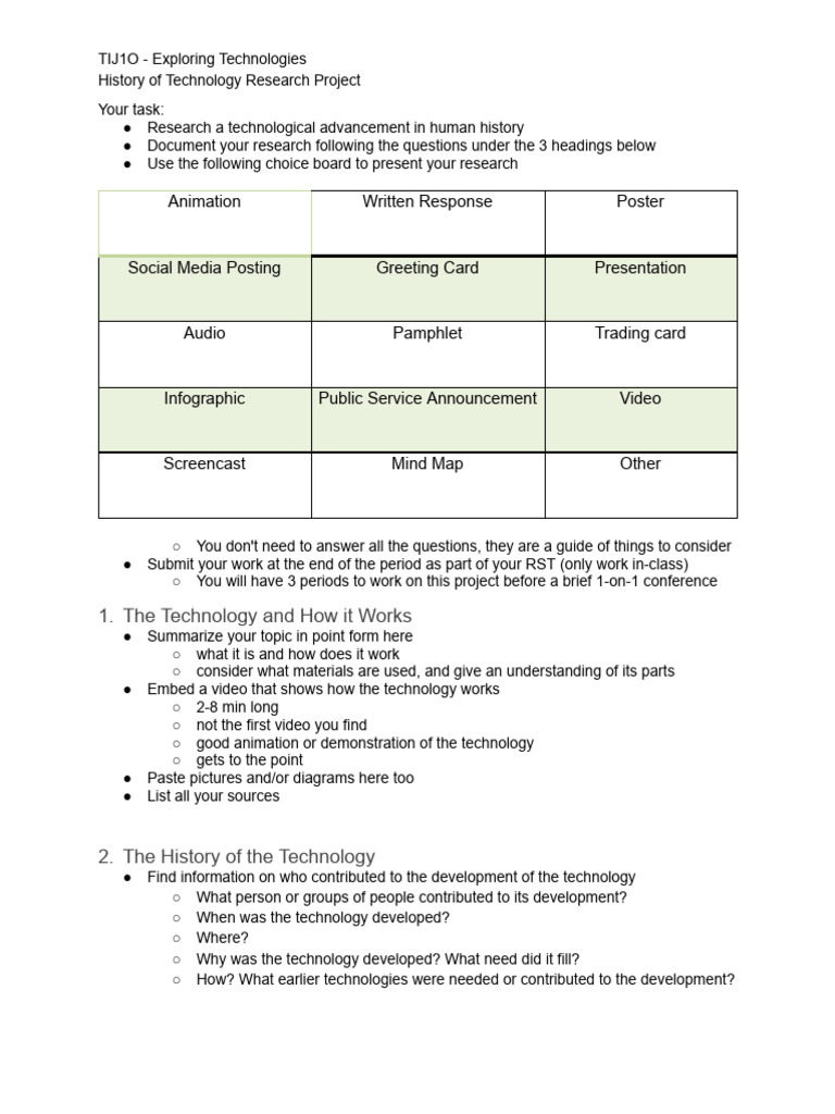 Gr9 RST History of Technology Research Project | PDF