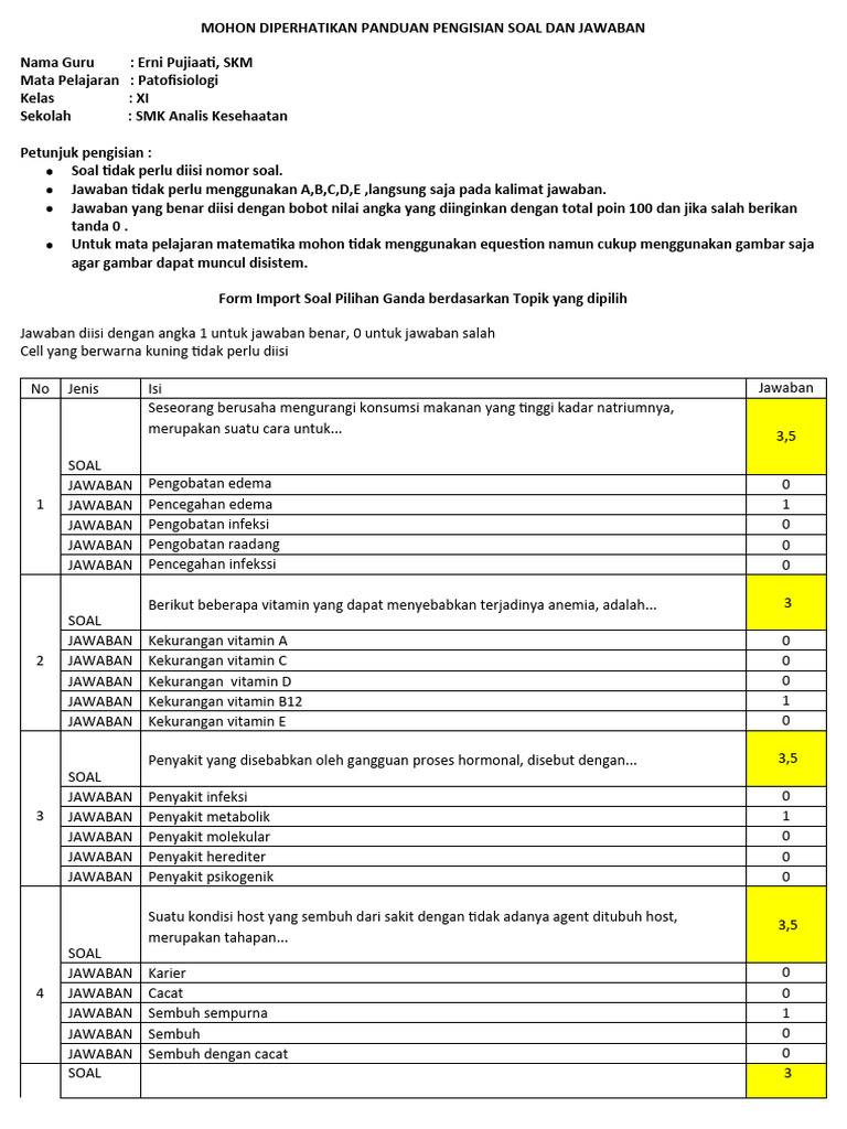 Erni - Patofisiologi PTS XI | PDF